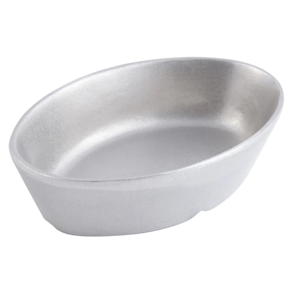 Bon Chef 5051 9 oz. Oval, Aluminum Baking Dish, Pewter-Glo
