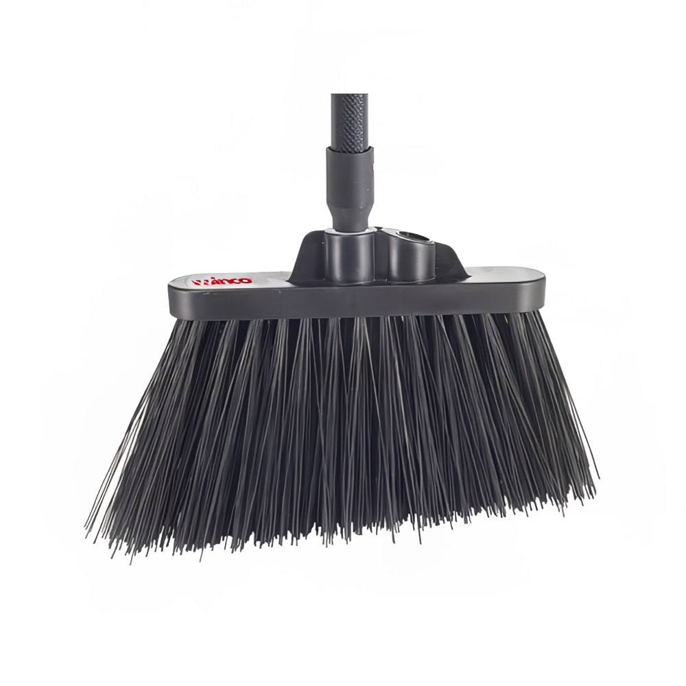 Winco BRAU-9K-H 48"L Lobby Broom w/ Angle Bristles & Black Handle