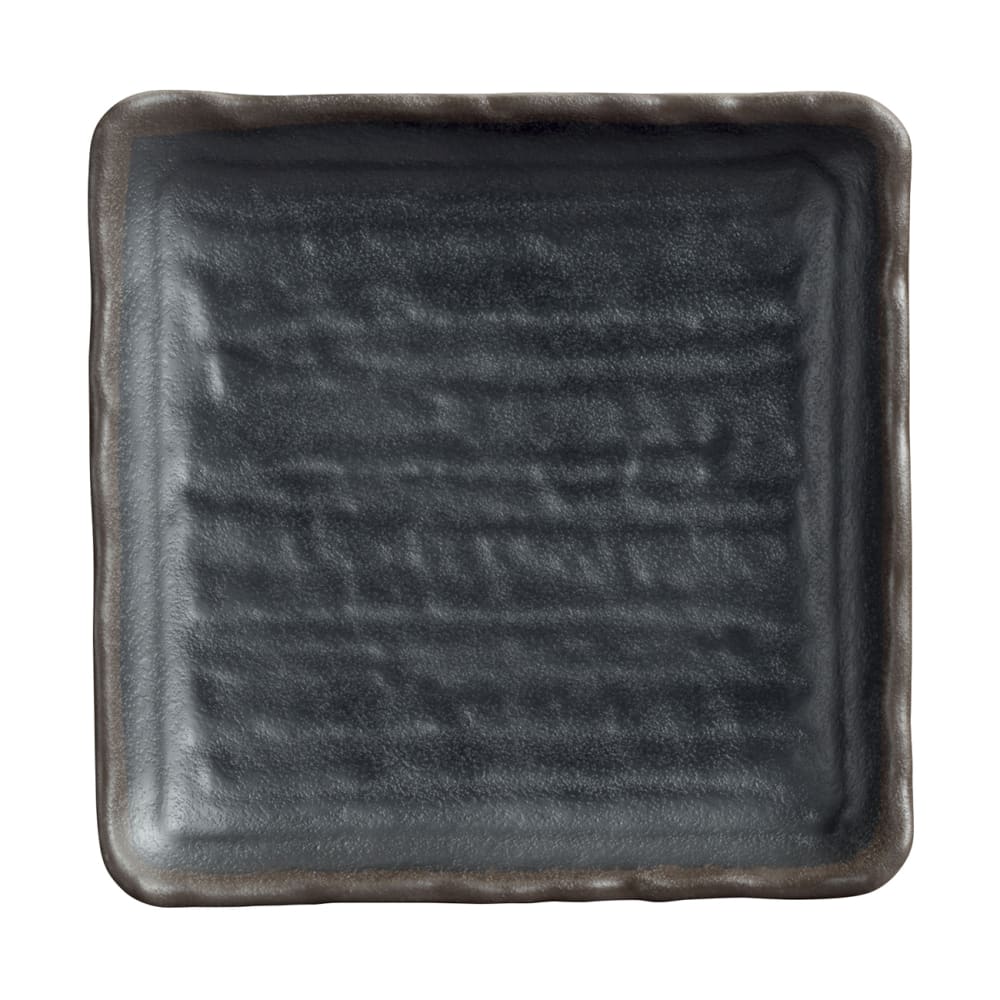 Steelite 7199TM017 7" Square Melamine Plate, Grey Stone