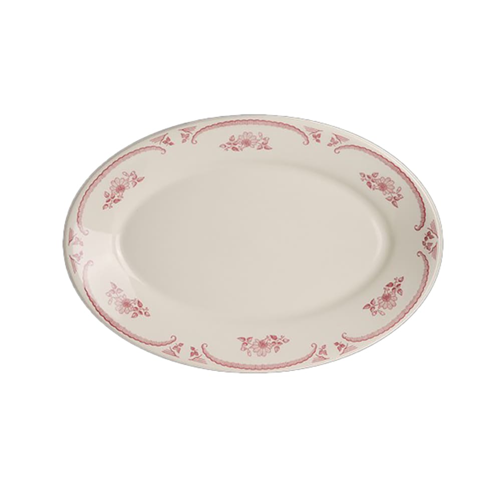 Homer Laughlin HL1542 10 1/2" x 7 1/4" Oval American Rose Platter ...