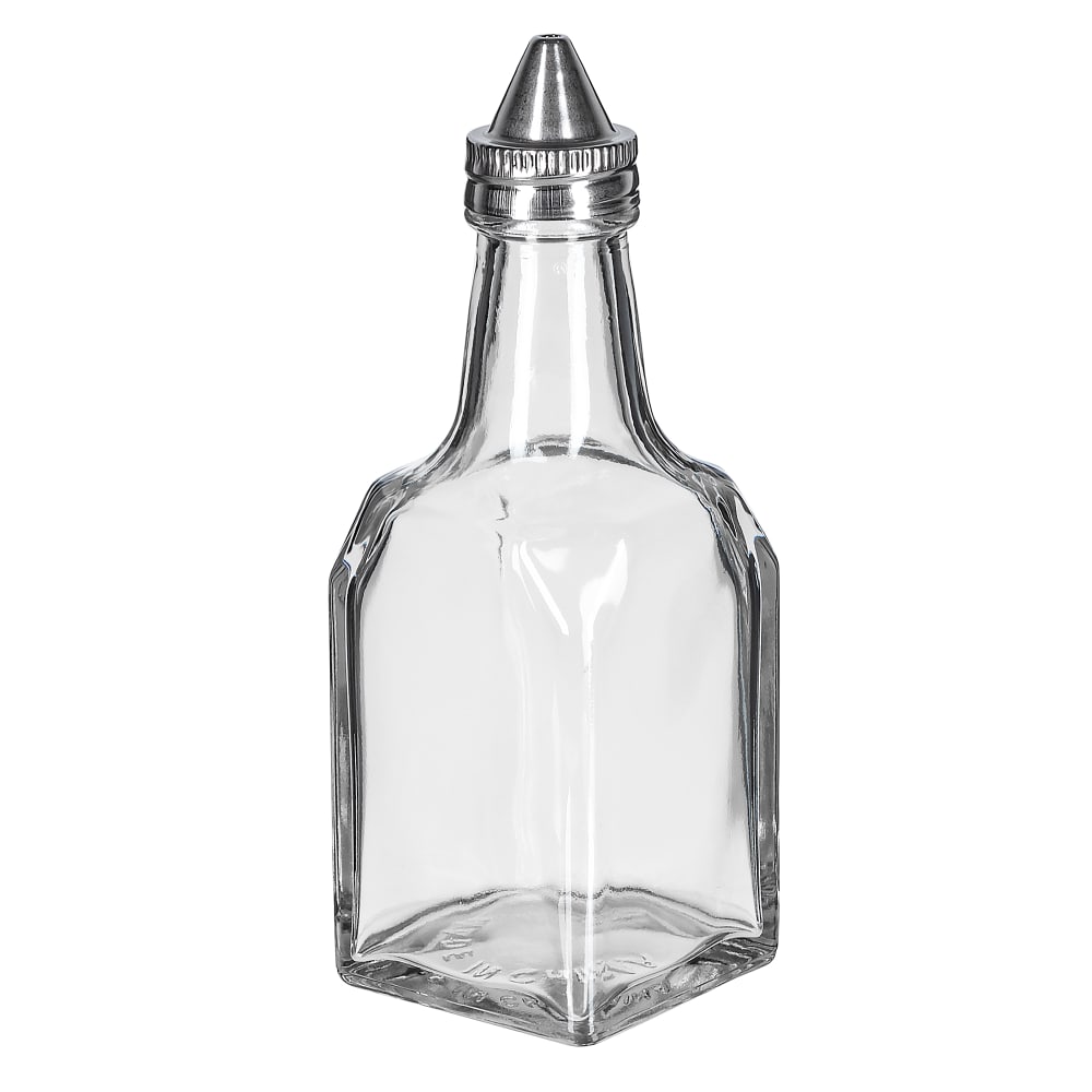 Tablecraft 600 6 oz Cruet w/ Stainless Steel Top - Glass, Clear