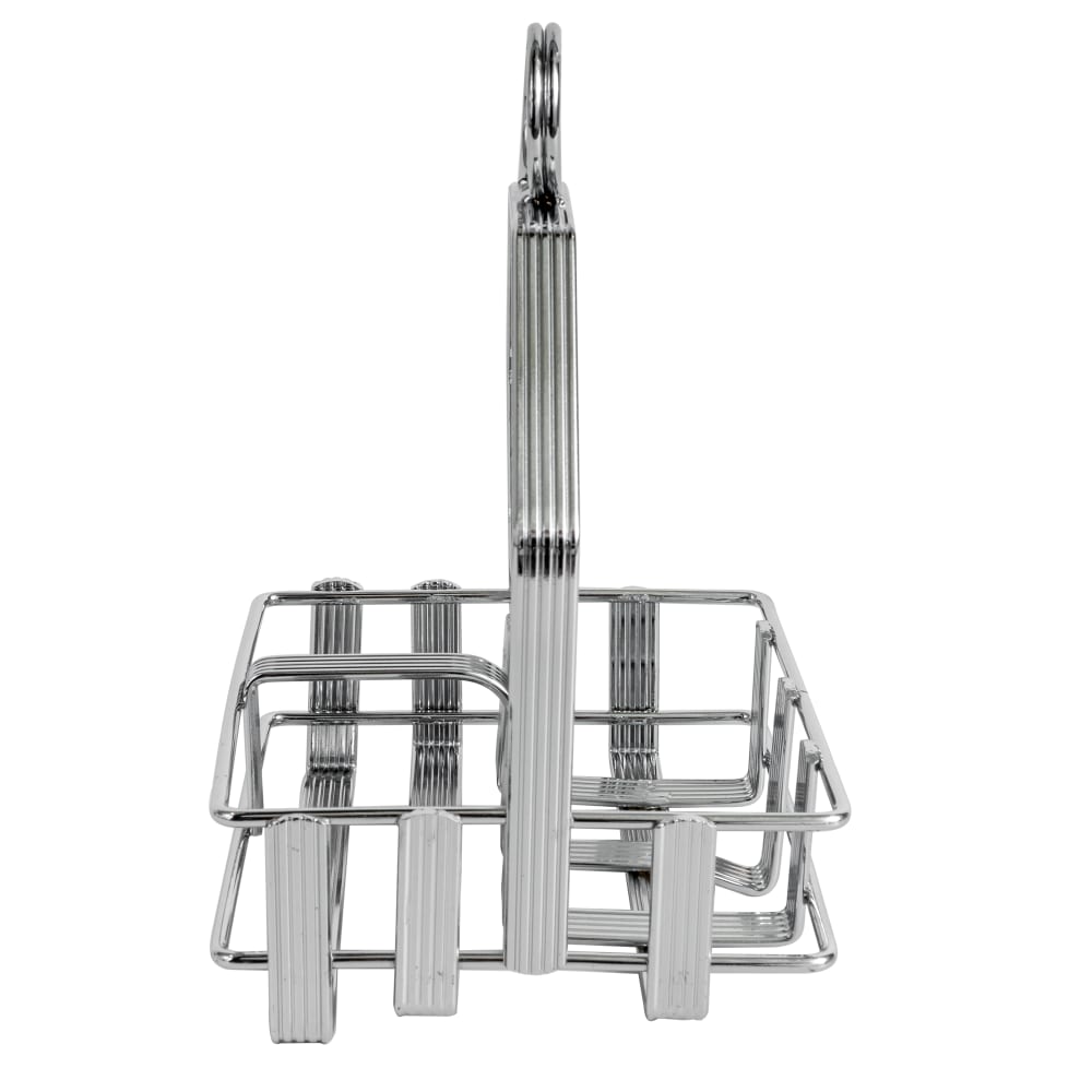 Tablecraft 606R 2 Compartment Rectangular Condiment Caddy - Chrome Plated