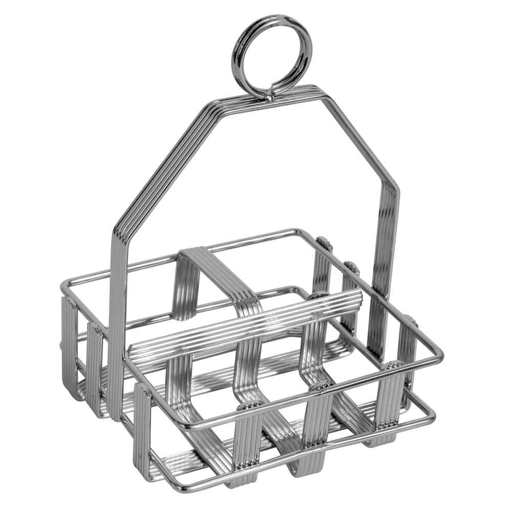 Tablecraft 606R 2 Compartment Rectangular Condiment Caddy - Chrome Plated