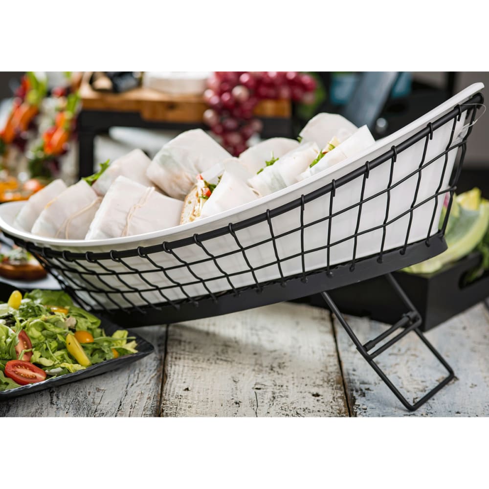 Tablecraft MGMT2412 216 oz Oblong Melamine Basket Insert, White