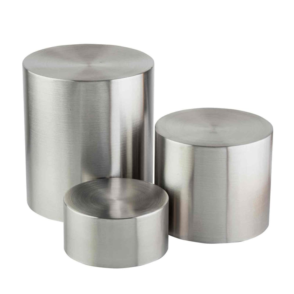 Tablecraft RR3 Round 3 Piece Riser Set, Brushed Stainless Steel, One ...