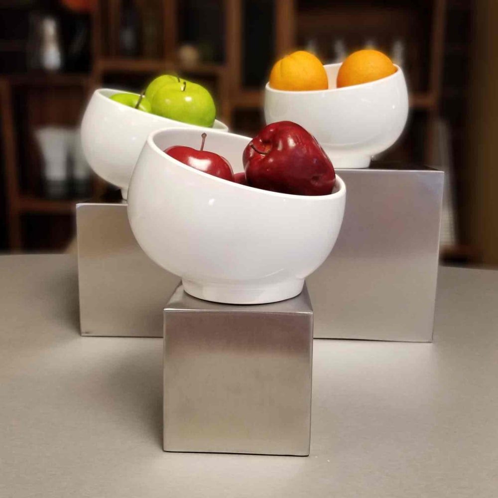 Tablecraft RS3 Square Brushed Stainless Steel Riser Set, 3 Piece, 5 & 7 ...