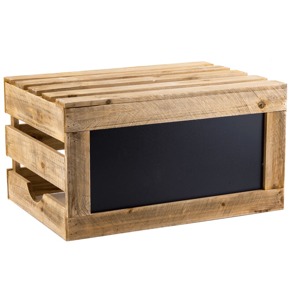 Tablecraft RCBCRATE1 Crate Riser Set w/ Chalkboard - Natural Wood