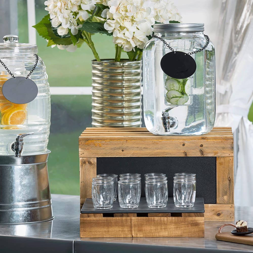 Tablecraft RCBCRATE1 Crate Riser Set w/ Chalkboard - Natural Wood