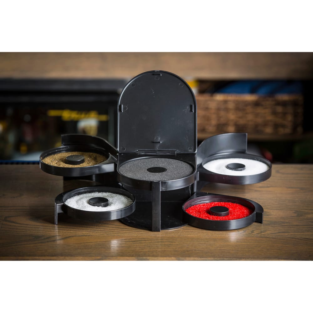 Tablecraft H5633 Glass Rimmer w/ 5 Swing Out Trays, Black