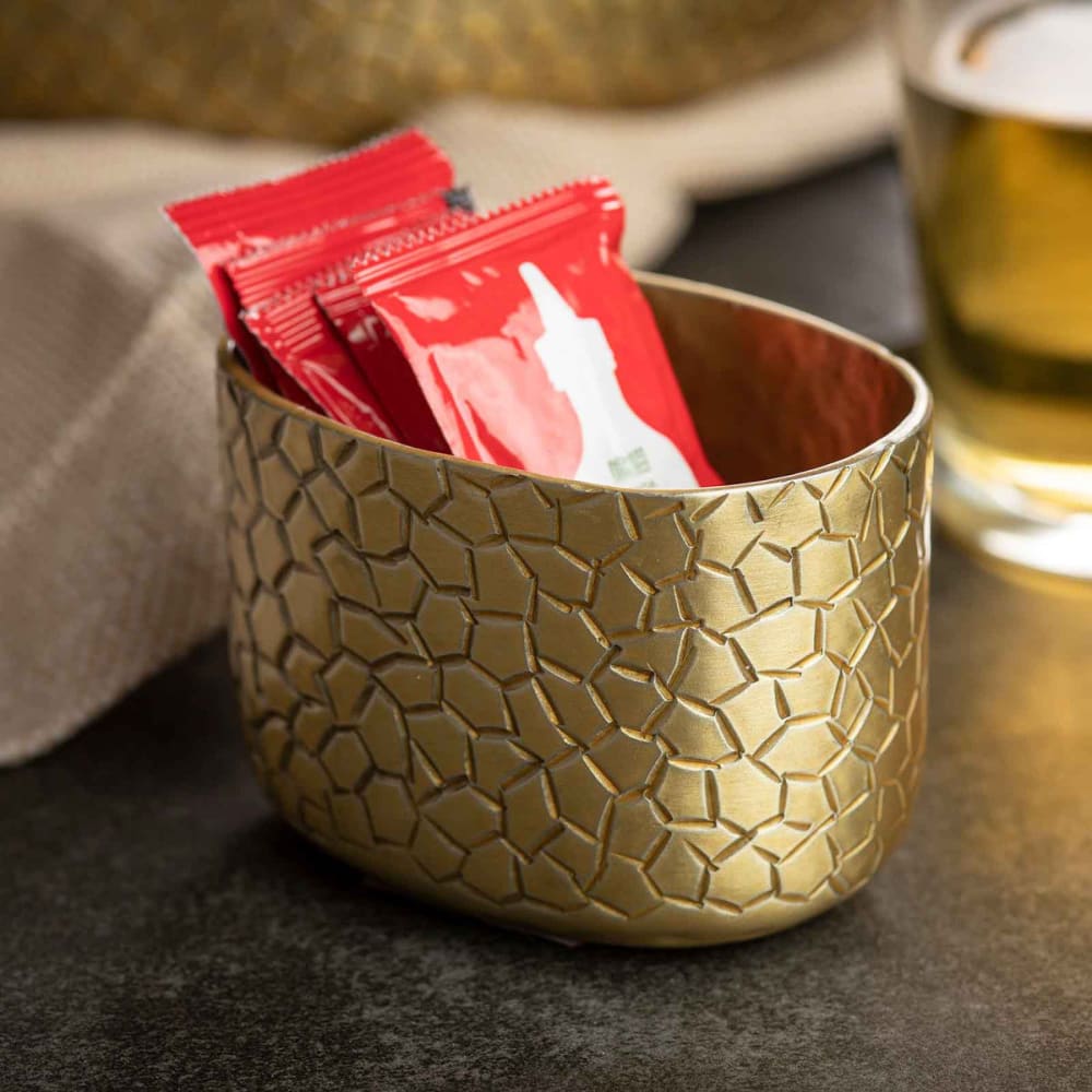 Tablecraft 10742 Oval Sugar Caddy - Aluminum, Gold