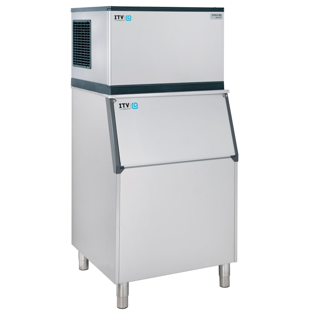 ITV Ice Makers 480 lb Spika Full/Half Cube Ice Machine w/ Bin - 507 lb ...