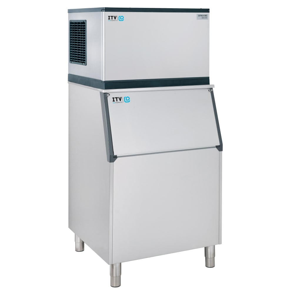 ITV Ice Makers 480 lb Spika Full/Half Cube Ice Machine w/ Bin - 510 lb ...