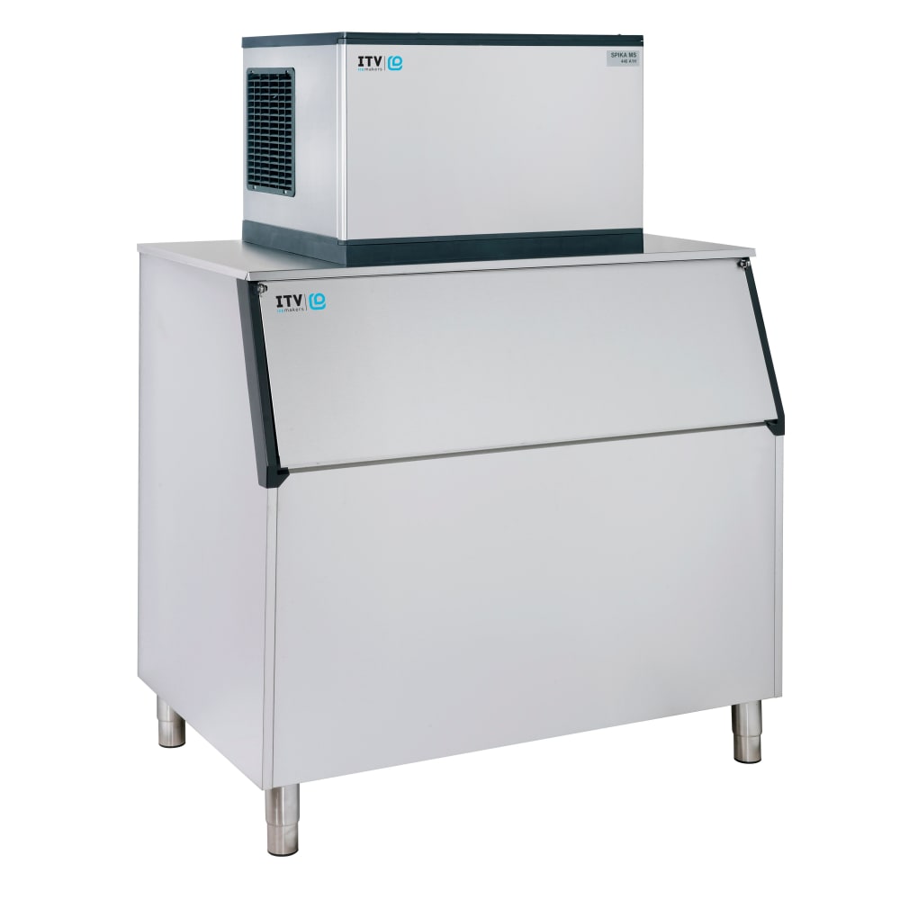 ITV Ice Makers 480 lb Spika Full/Half Cube Ice Machine w/ Bin - 860 lb ...