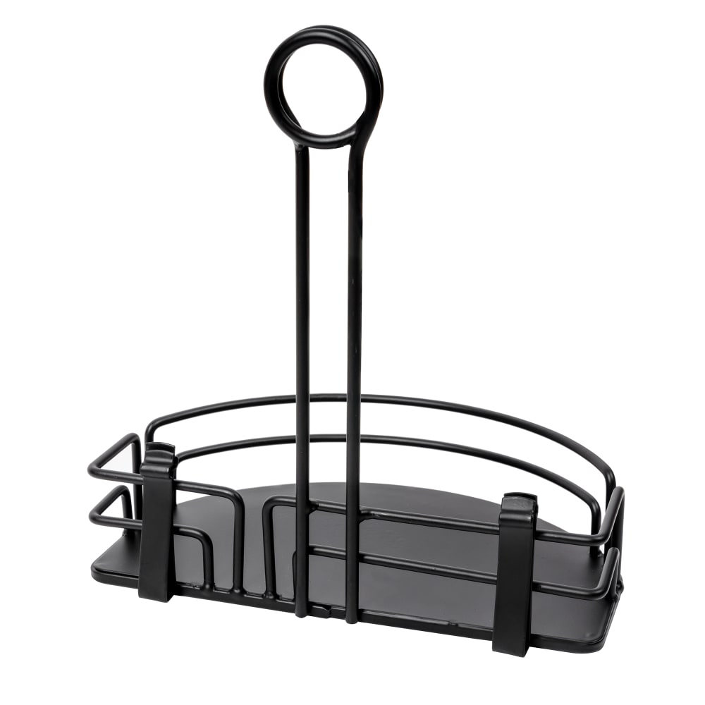 Tablecraft BK59512 Half-Moon Condiment Caddy - Metal, Black