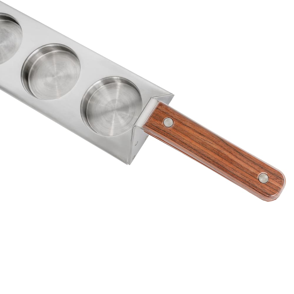 Tablecraft 20002 4 Well Spatula Style Flight Board w/ Brown Handle - 16 ...