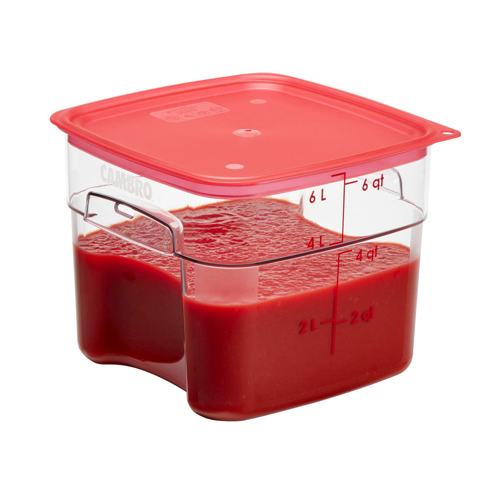 Cambro 6SFSPROCW135 6 qt FreshPro Square Food Storage Container ...