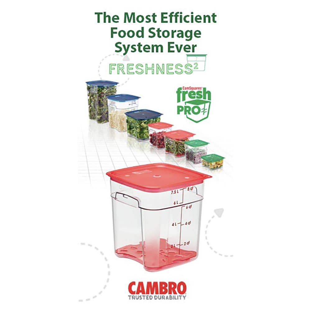Cambro 22SFSPROCW135 22 qt FreshPro Square Food Storage Container ...
