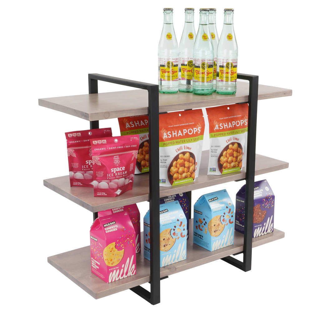 Cal-Mil 1940-110 3 Level Tiered Merchandiser - 28" x 12" x 24", Gray ...