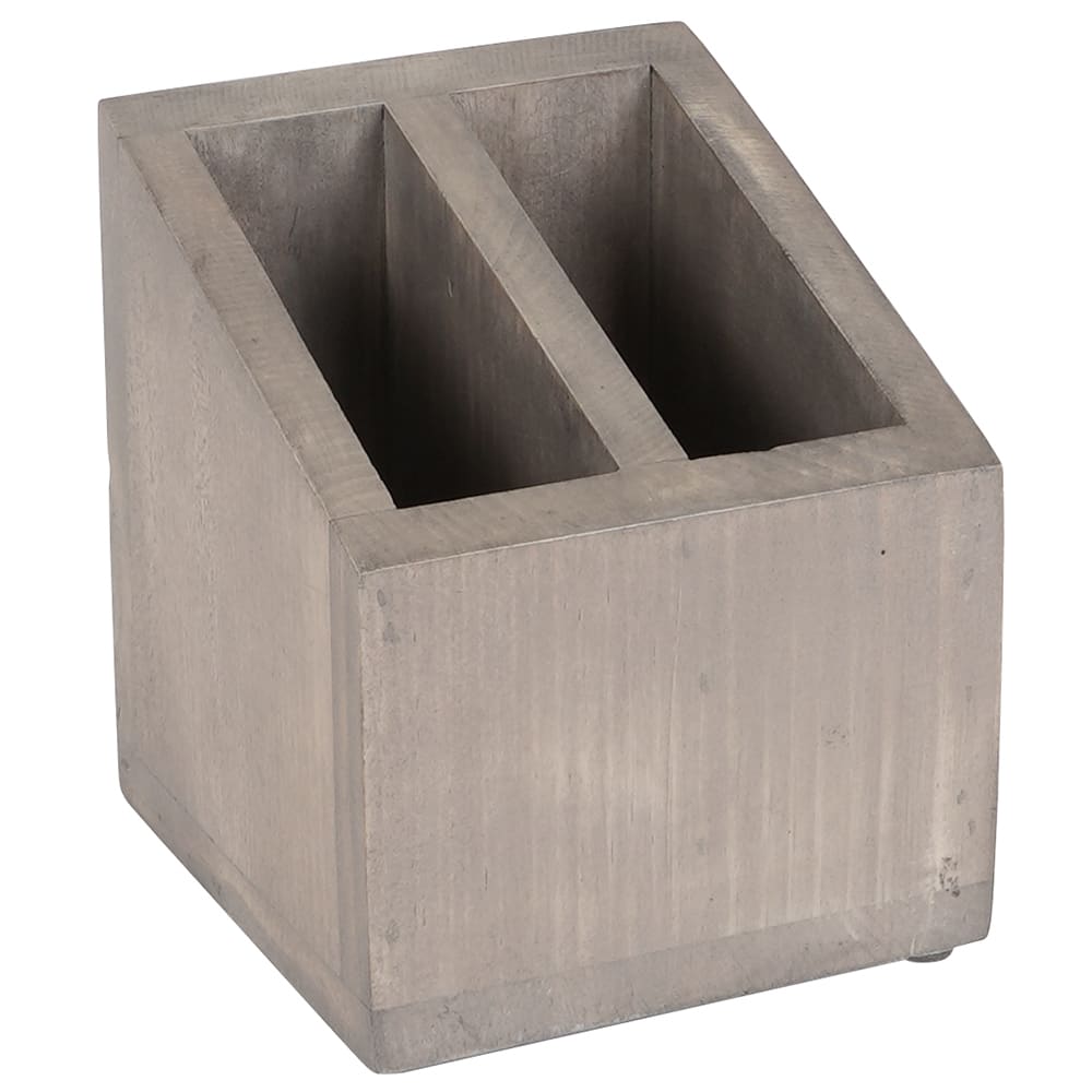 Cal-Mil 3308-110 2 Compartment Stir Stick Holder - 5 1/4" x 5 1/4" x 5 ...