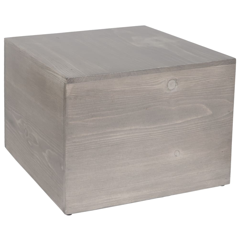Cal-Mil 432-9-110 12" Square Cube Riser - 9"H, Pine Wood, Gray Wash