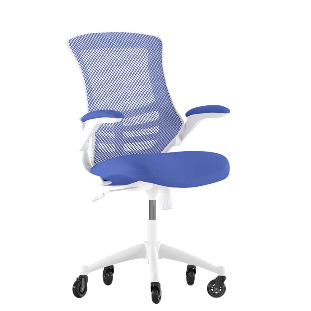 Flash Furniture BL-X-5M-WH-BLUE-RLB-GG Swivel Office Chair w/ Mid Back ...