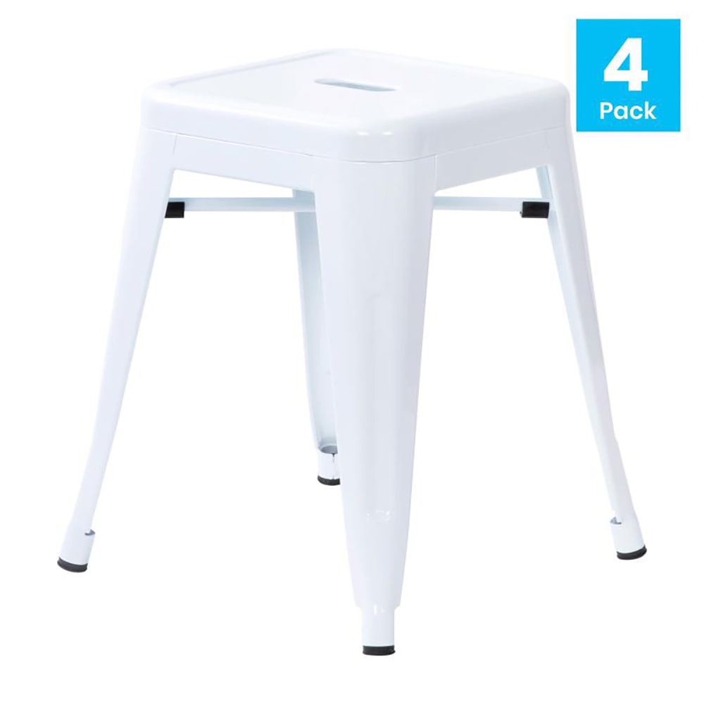 Flash Furniture ET-BT3503-18-WH-GG Stacking Backless Dining Stool ...