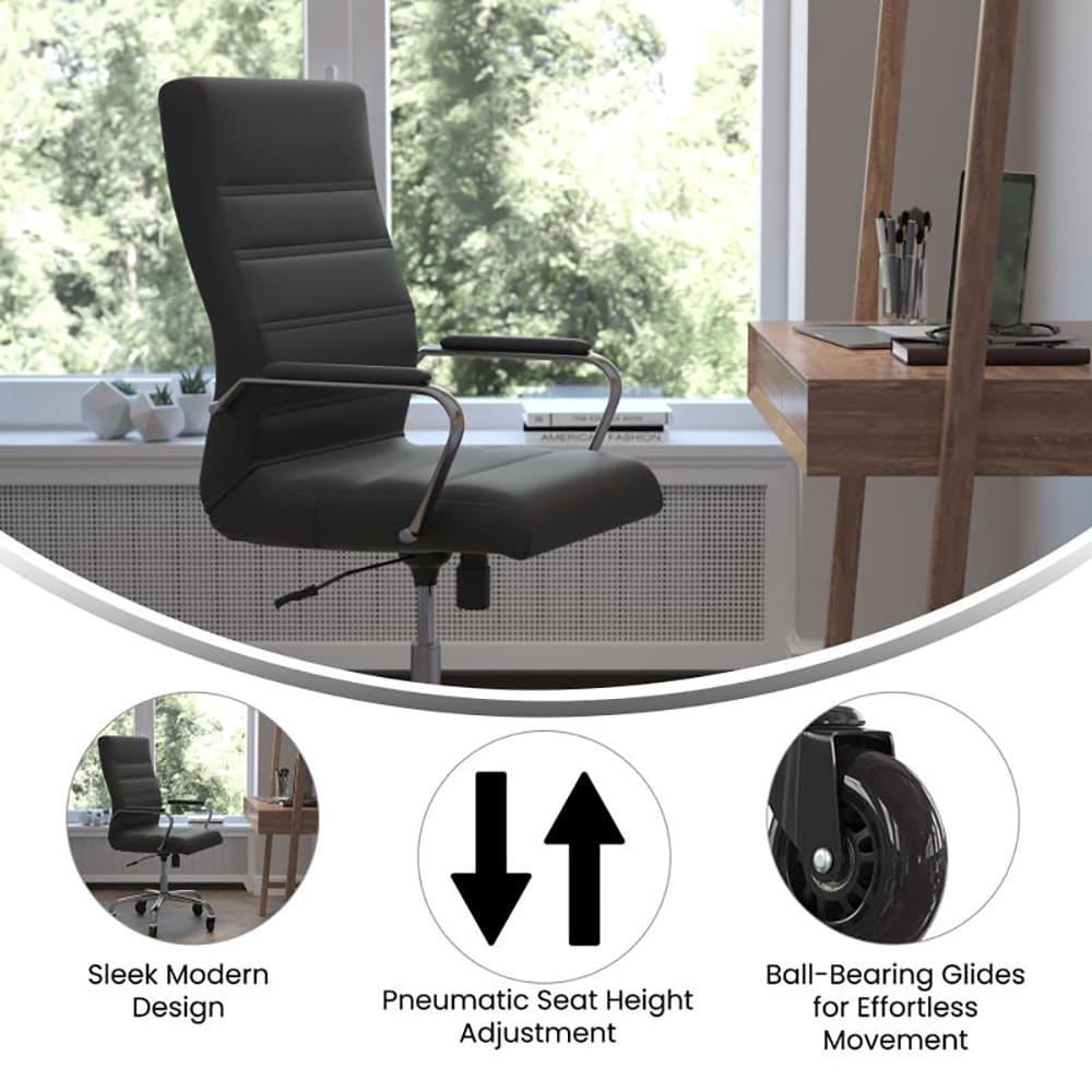Flash Furniture GO-2286H-BK-RLB-GG Swivel Office Chair w/ High Back ...