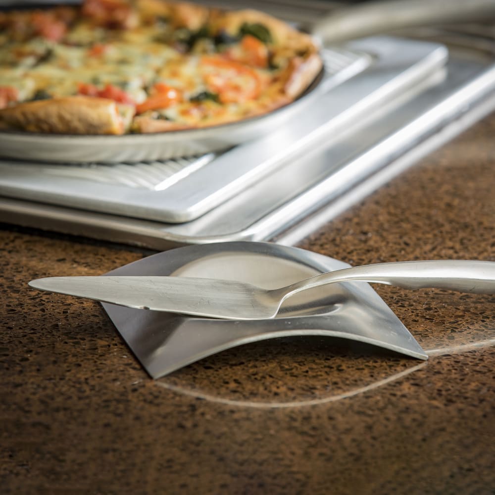 Tablecraft HB3 5" Square Spoon Rest - Brushed Stainless