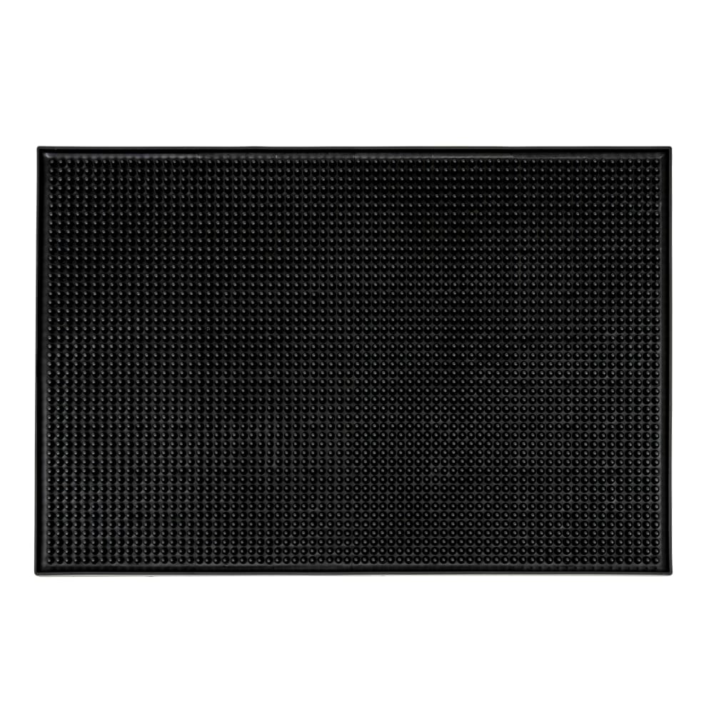 Winco BM-1812K Rectangular Bar Mat - 18" x 12", Rubber, Black