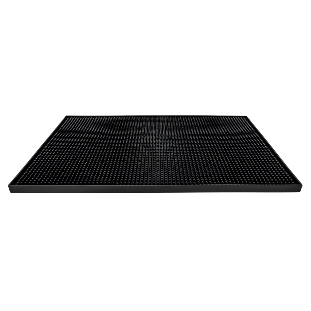 Winco BM-1812K Rectangular Bar Mat - 18" x 12", Rubber, Black