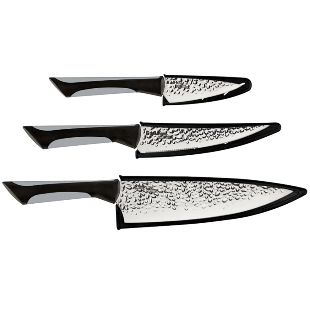 Shun 3 Piece Knife Set w/ Black Soft-Grip Handle, Stainless Steel Blade ...