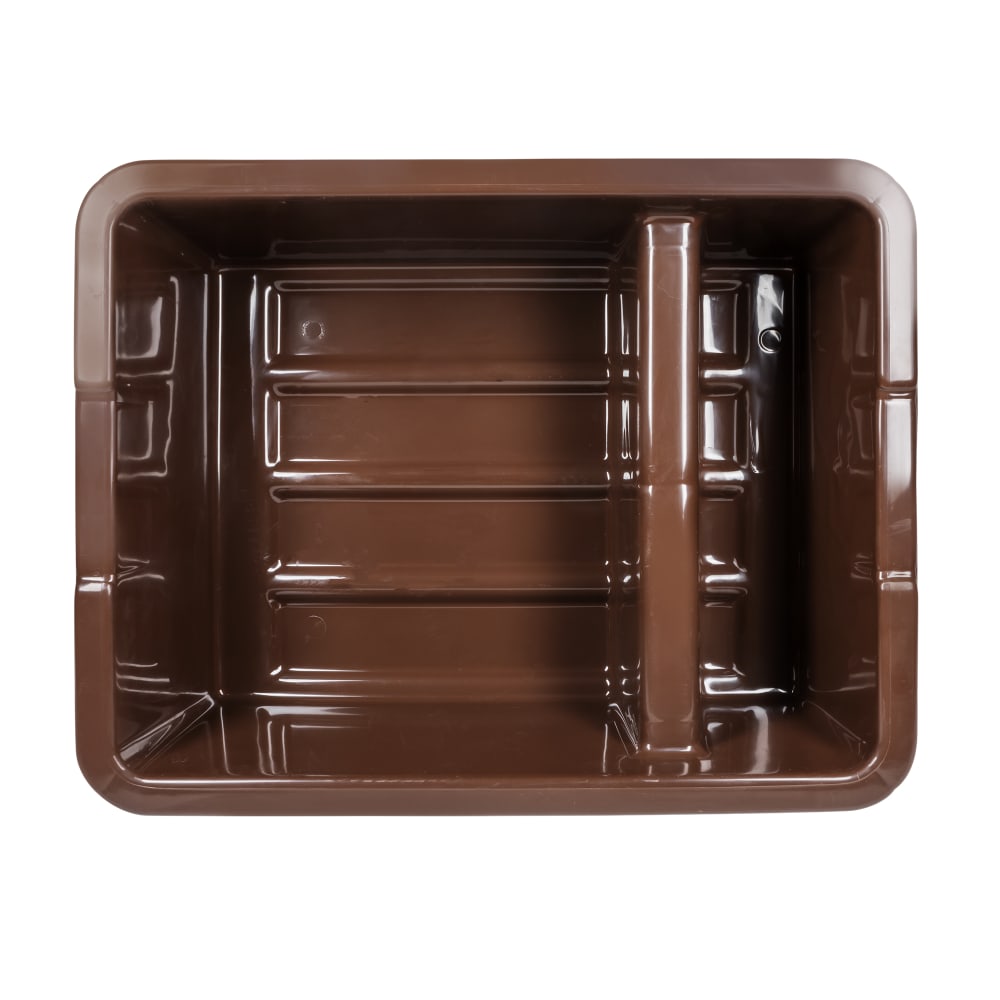Tablecraft 1547BR Bus Box w/ (2) Compartments - 21 1/2" x 17" x 7", Brown