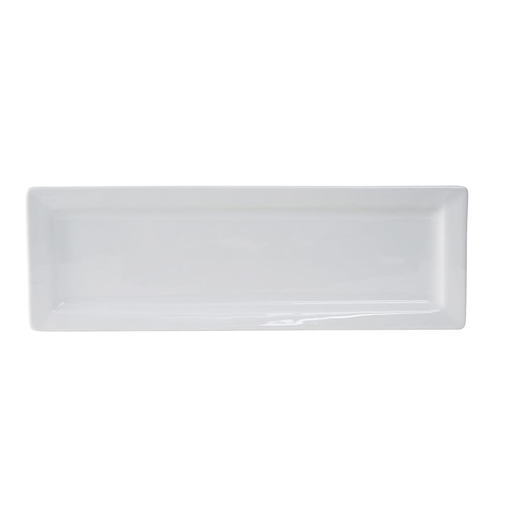 Tuxton GSP-553 Rectangular Santorini Plate - 16" x 5 1/2", China, Porcelain White