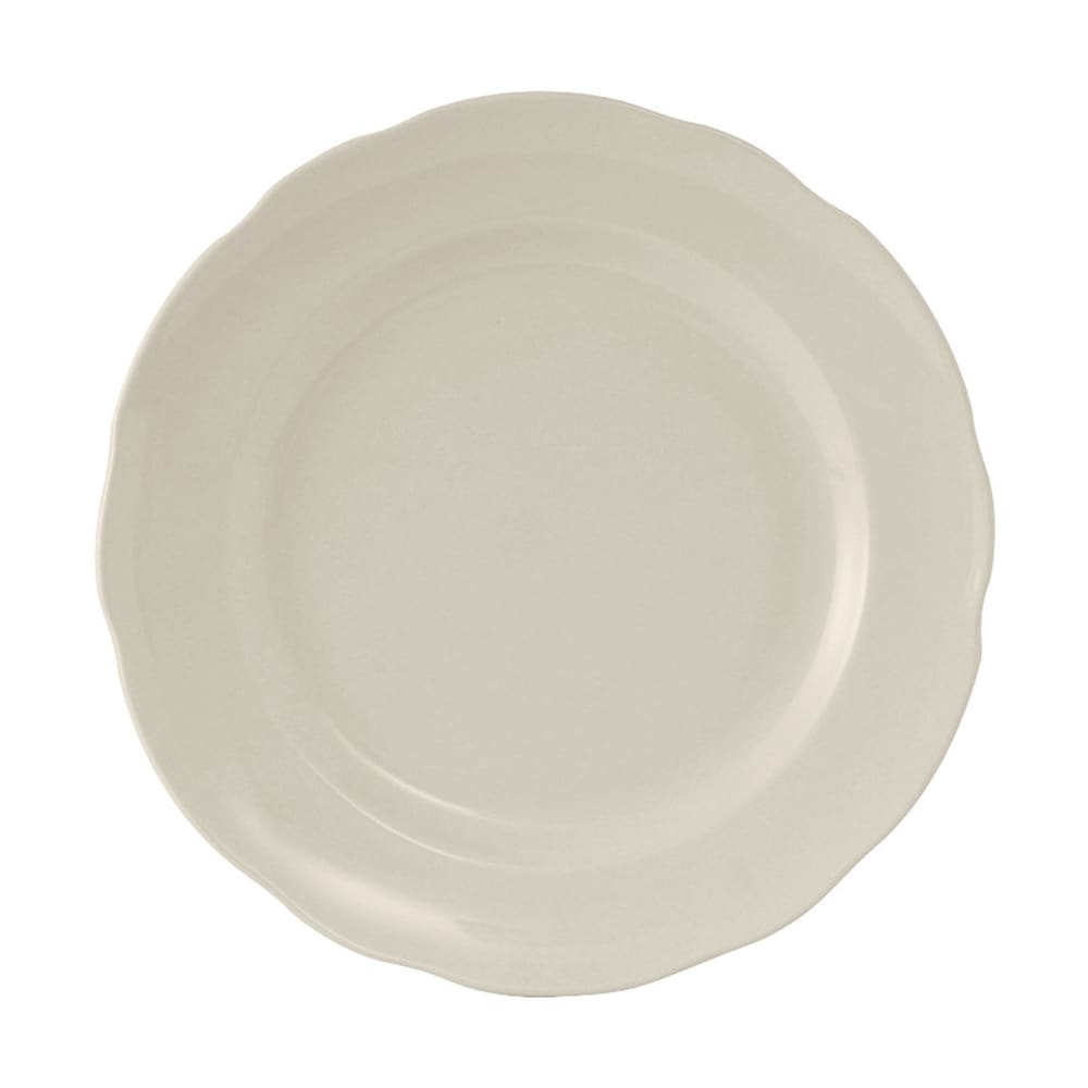 Tuxton TSC-008 9" Round Shell Plate - Ceramic, American White/Eggshell