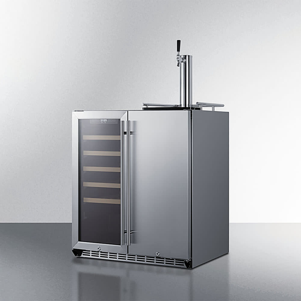 Summit SWBC3041 30" Dual Zone Draft Wine System/Cellar with (1) 1/6 ...