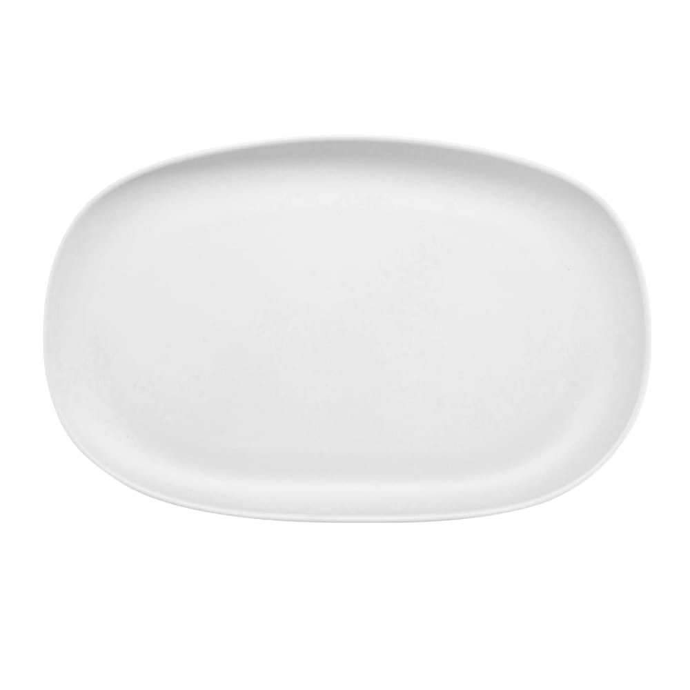 GET 12" x 7 1/2" Oval Riverstone Dinner Plate - Melamine, White (CS-1275-W)
