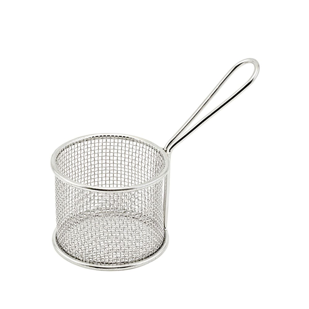 Winco FBM-32R 3 3/4" Round Mini Fry Basket, Stainless