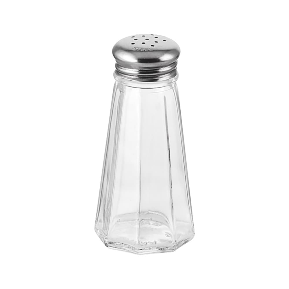 Winco G-117 3 oz Shaker for Salt/Pepper - Metal Lid, Paneled