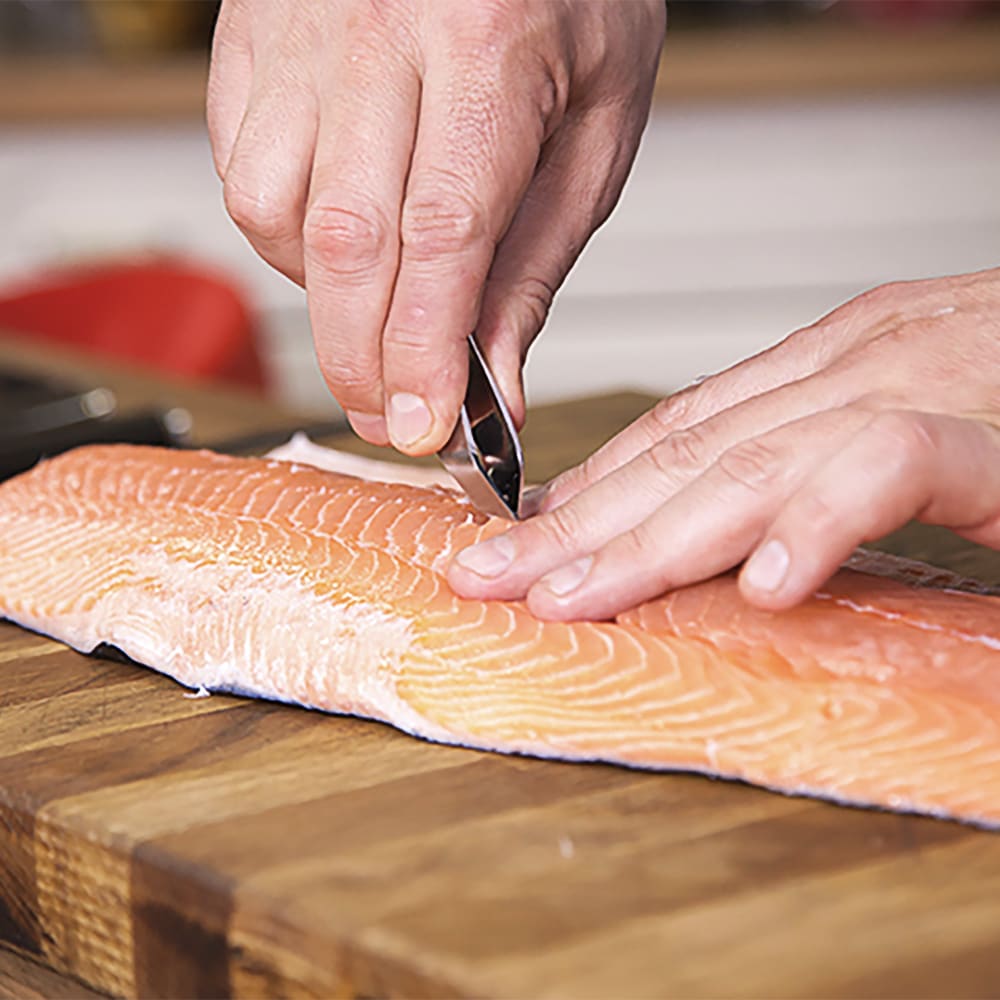 Winco TTG5-2PK Fish Bone Tweezers w/ Straight Tips - Stainless Steel