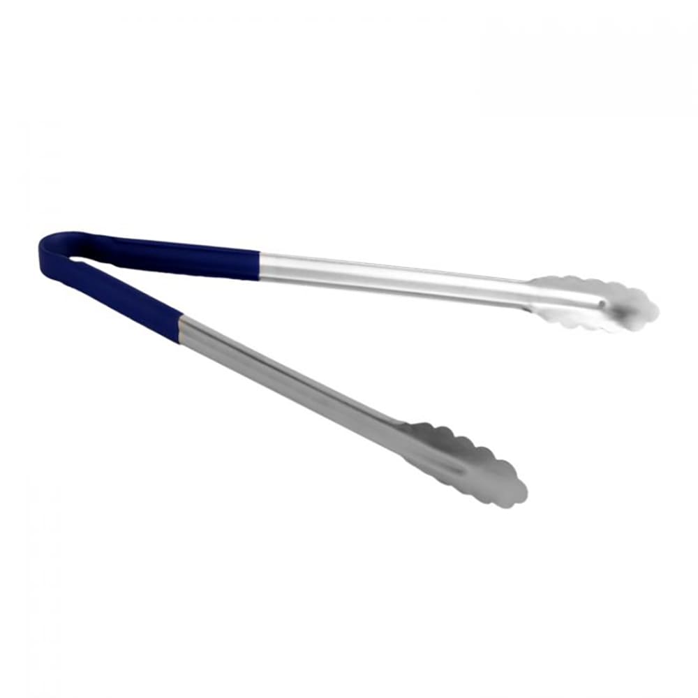 Thunder Group SLTG816B 16"L Stainless Utility Tongs, Blue