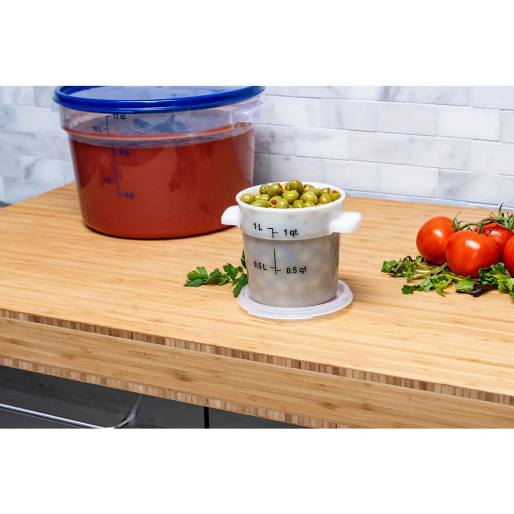 Carlisle 1 qt Round Storage Container - White (1097102)