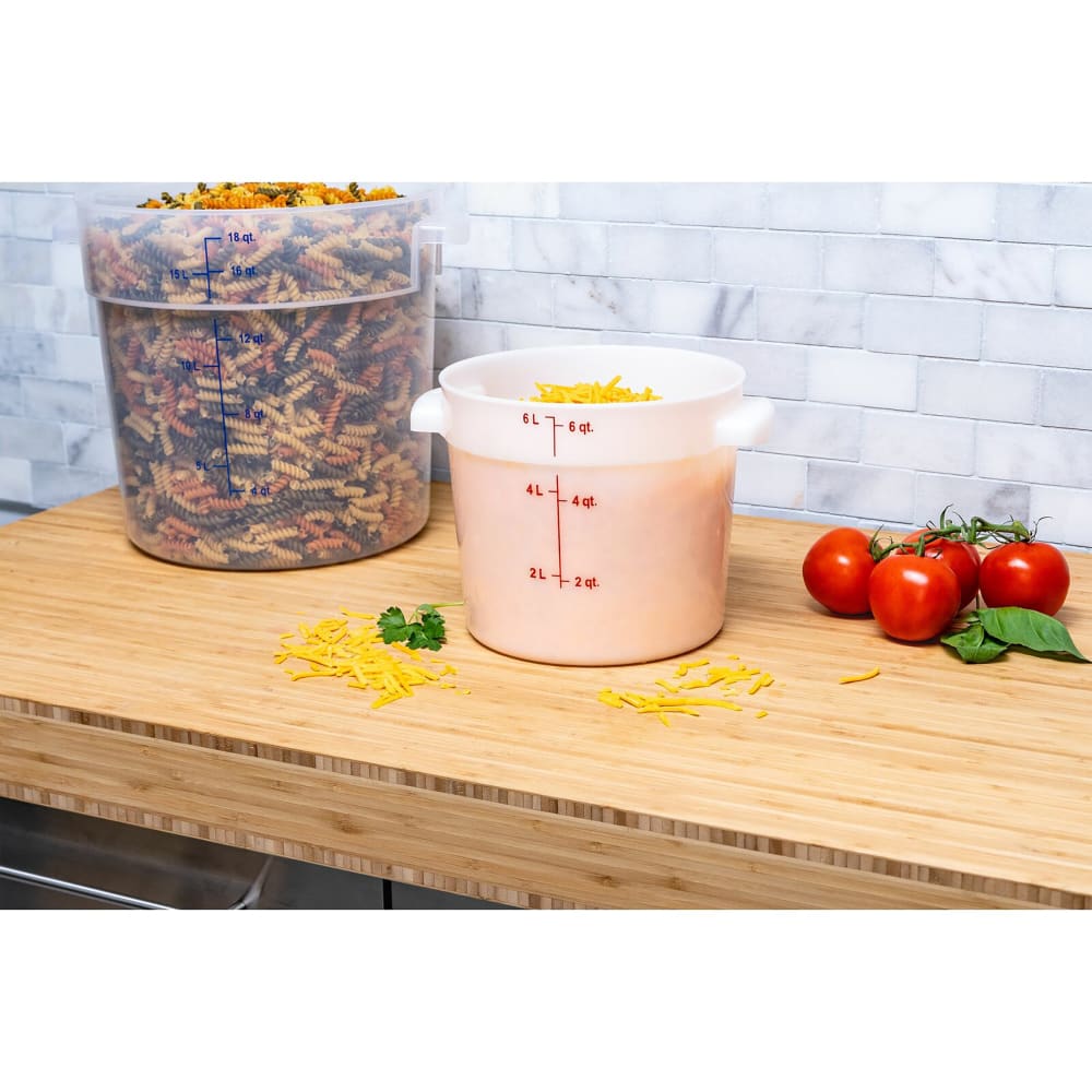 Carlisle 6 qt Round Storage Container - White (1097502)