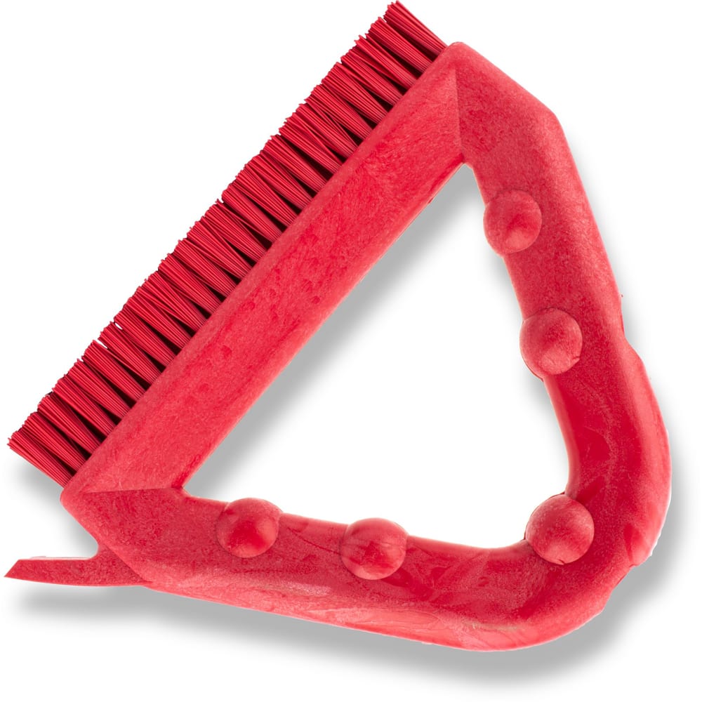 Carlisle 9" Triangular Tile & Grout Brush - Poly/Plastic, Red (41323EC05)