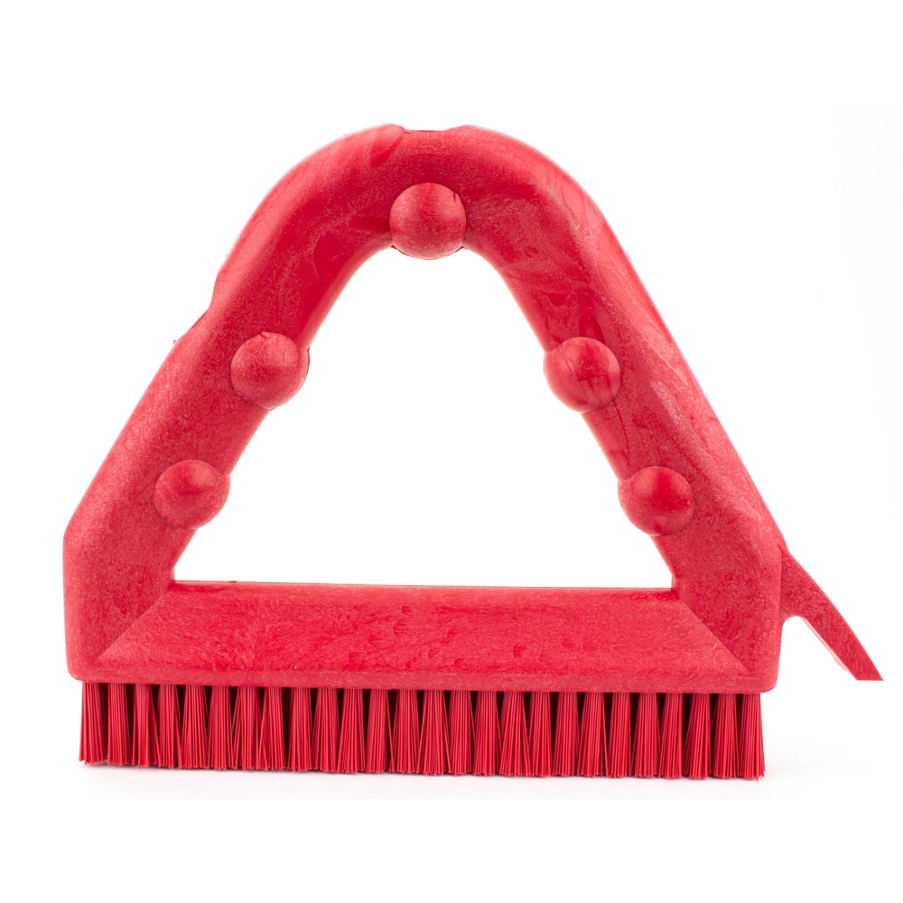 Carlisle 9" Triangular Tile & Grout Brush - Poly/Plastic, Red (41323EC05)