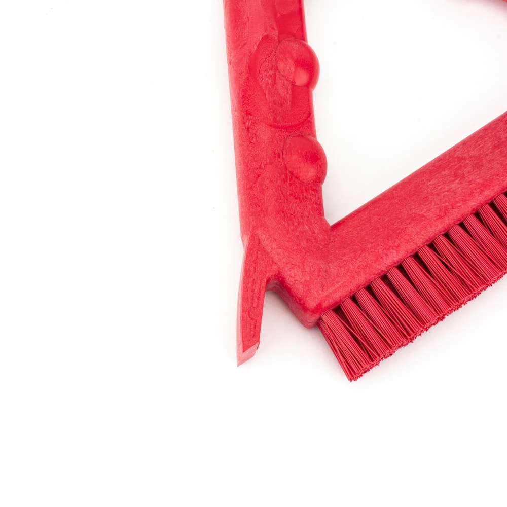 Carlisle 9" Triangular Tile & Grout Brush - Poly/Plastic, Red (41323EC05)