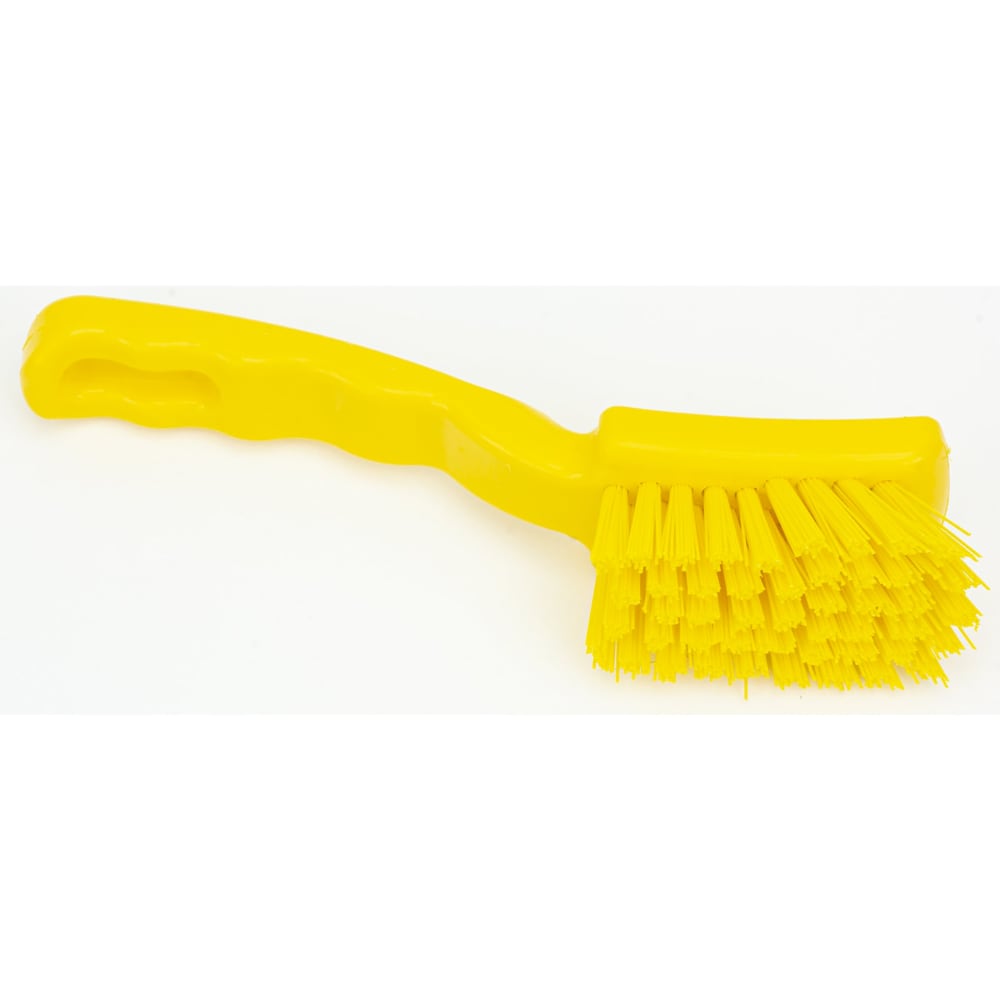 Carlisle 7" Detail Brush - Polyester Bristles, Yellow (41395EC04)