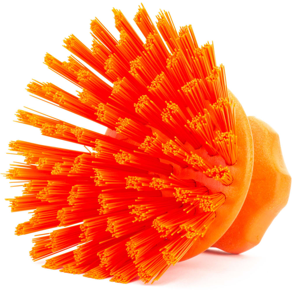 Carlisle 5" Round Scrub Brush - Polyester Bristles, Orange (42395EC24)