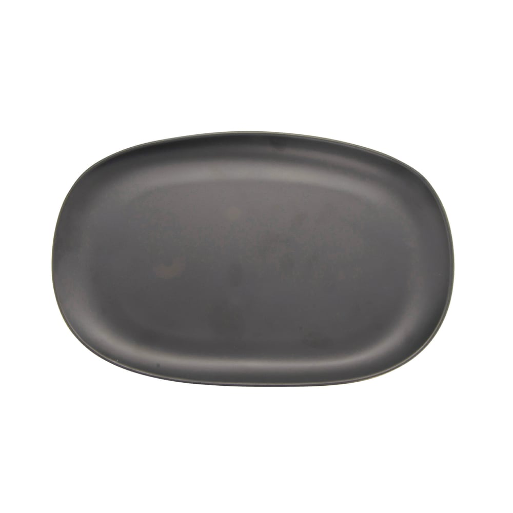 GET 12" x 7 1/2" Oval Riverstone Dinner Plate - Melamine, Dark Gray (CS ...