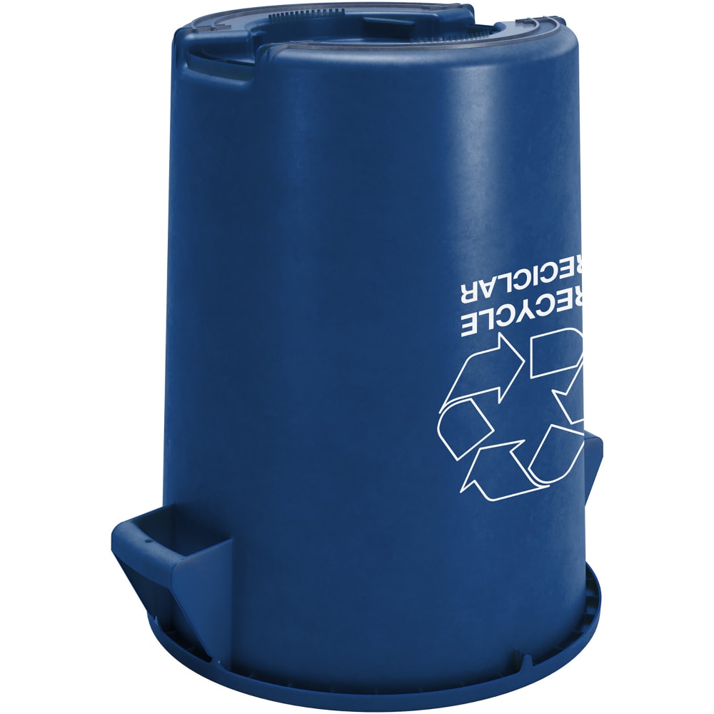 Carlisle 32 gallon Blue Recycling Waste Container - Plastic, Round ...