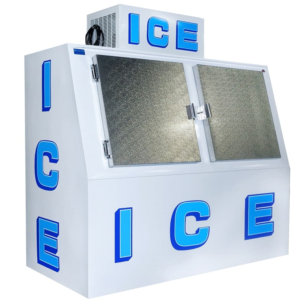 Polar Temp 600AD 70 1/4" Outdoor Slanted Ice Merchandiser w/ (73) 20 lb ...